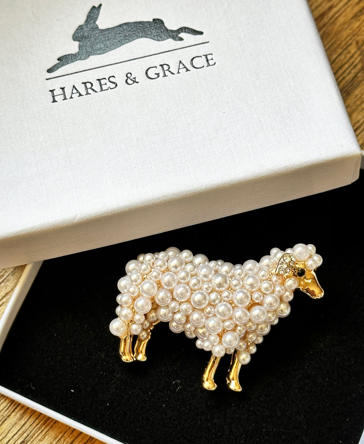 Pearl Sheep Brooch – Hares and Grace