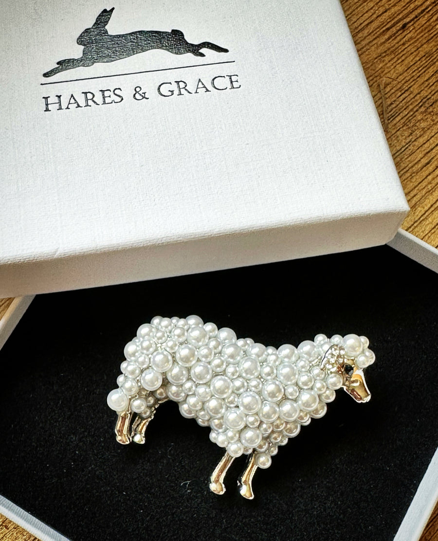 Pearl Sheep Brooch – Hares and Grace